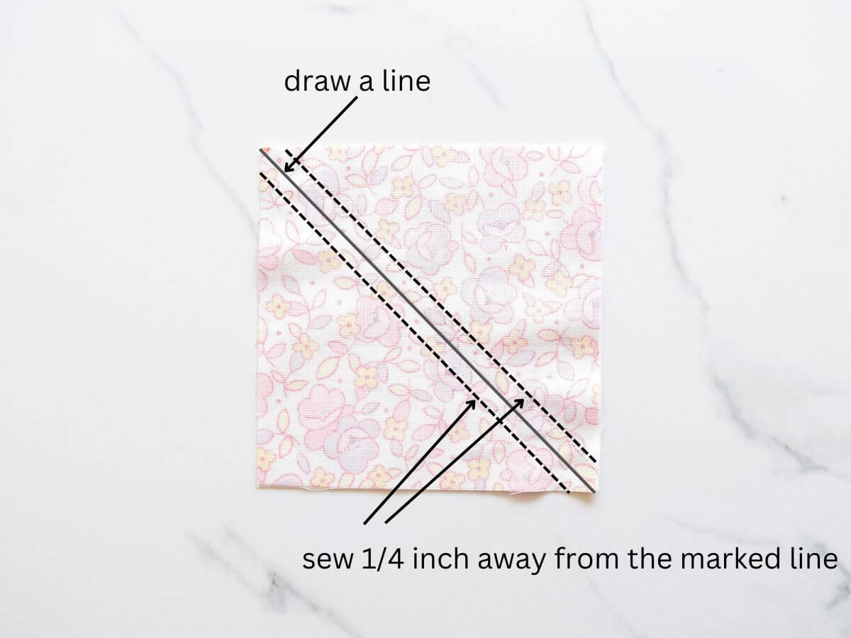How to Sew Easy Half Square Triangles 2 at a Time - Wildish Acres